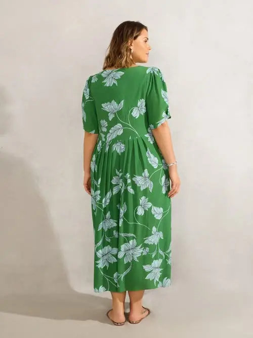 LIVE UNLIMITED Floral Print Lace Up Dress