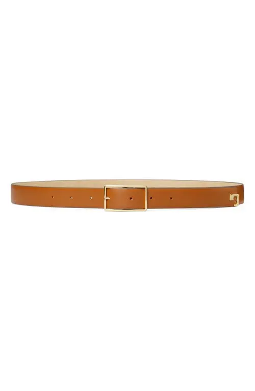 Tory Burch Gigi Leather Belt - Aged Tan/gold
