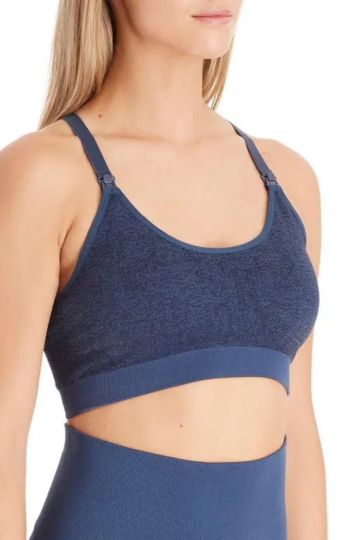 MODERN ETERNITY Bella Active Maternity Nursing Bra - Navy Jacquard
