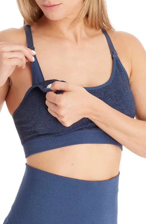 MODERN ETERNITY Bella Active Maternity Nursing Bra - Navy Jacquard