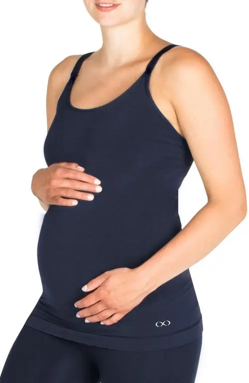 MODERN ETERNITY Seamless Maternity/nursing Yoga Tank - Navy