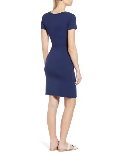 MODERN ETERNITY Nursing Maternity Dress - Navy