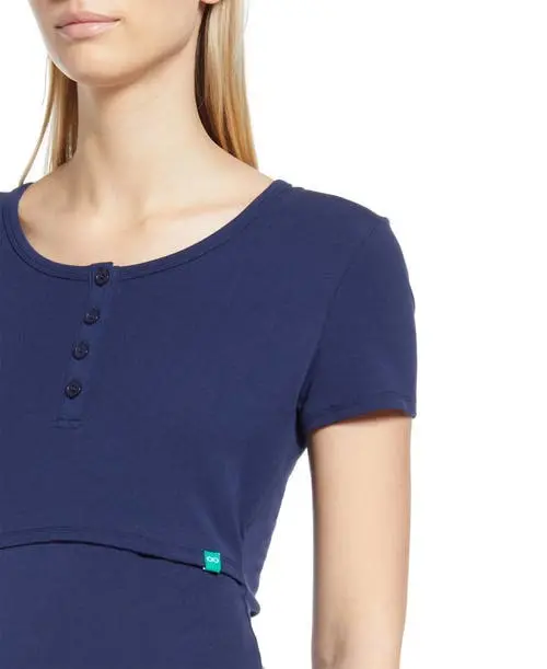 MODERN ETERNITY Nursing Maternity Dress - Navy
