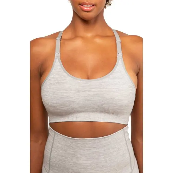 MODERN ETERNITY Layla Yoga Racer Back Nursing Bra - Graphite Melange
