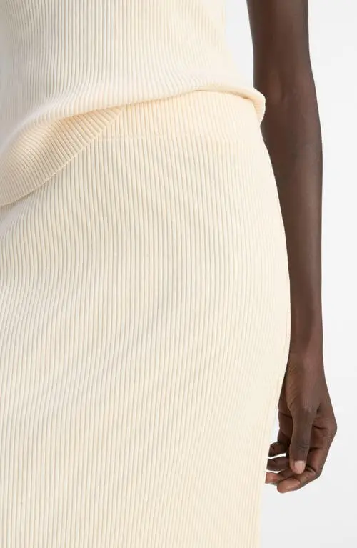 Vince Ribbed Sweater Midi Skirt