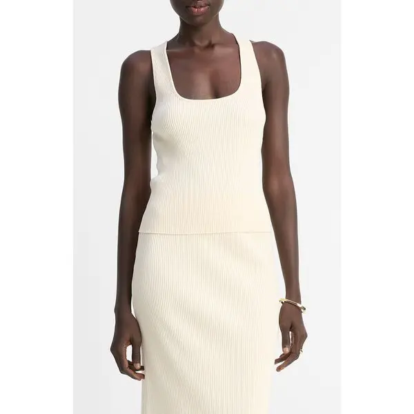 Vince Rib Racerback Tank Top