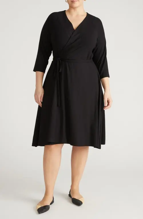 Universal Standard Divine Jersey Wrap Dress - Black