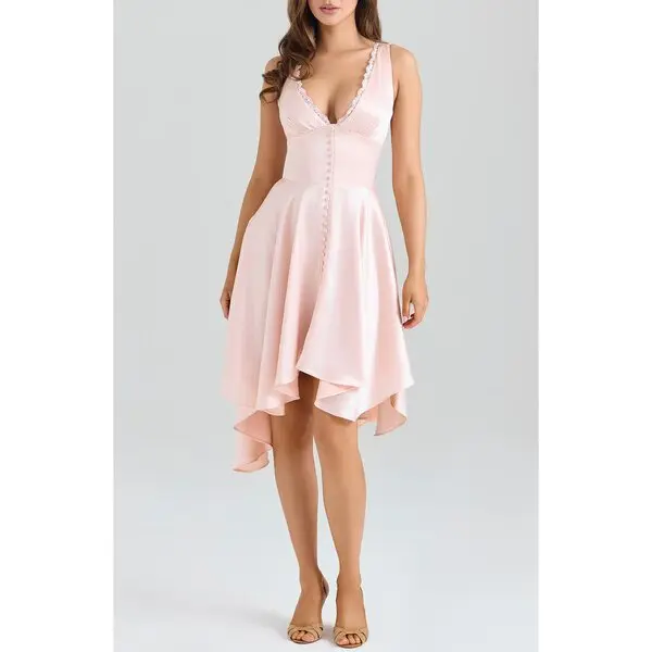 House Of Cb Ysabella Handkerchief Hem Dress - Pink