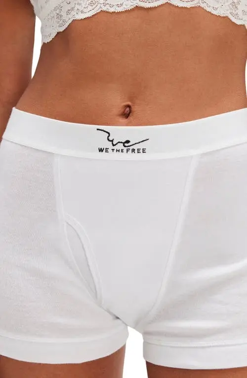 Free People We The Free Cotton Boxer Briefs - Ivory