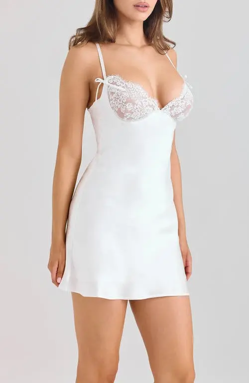 House Of Cb Athenea Satin Mini Slipdress
