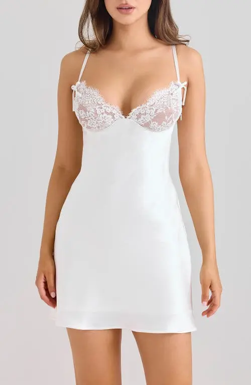 House Of Cb Athenea Satin Mini Slipdress