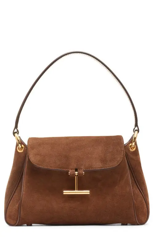 TOM FORD Tara Small Suede Shoulder Bag - 1b033 Whisky