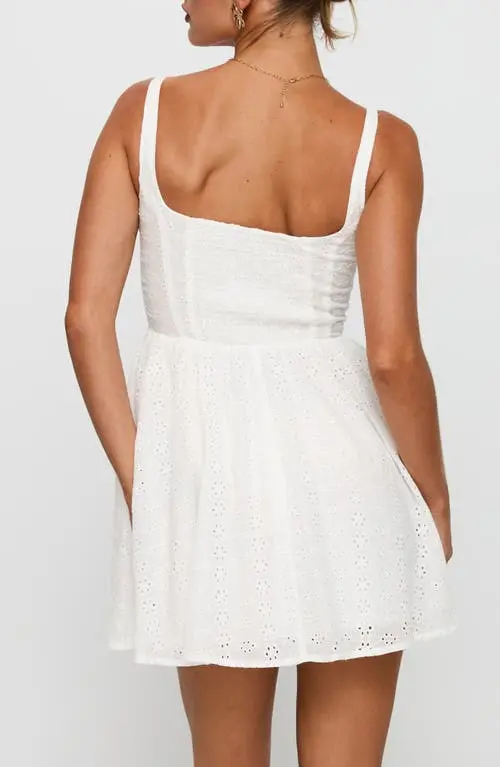 Princess Polly Cartmel Embroidered Eyelet Cotton Minidress