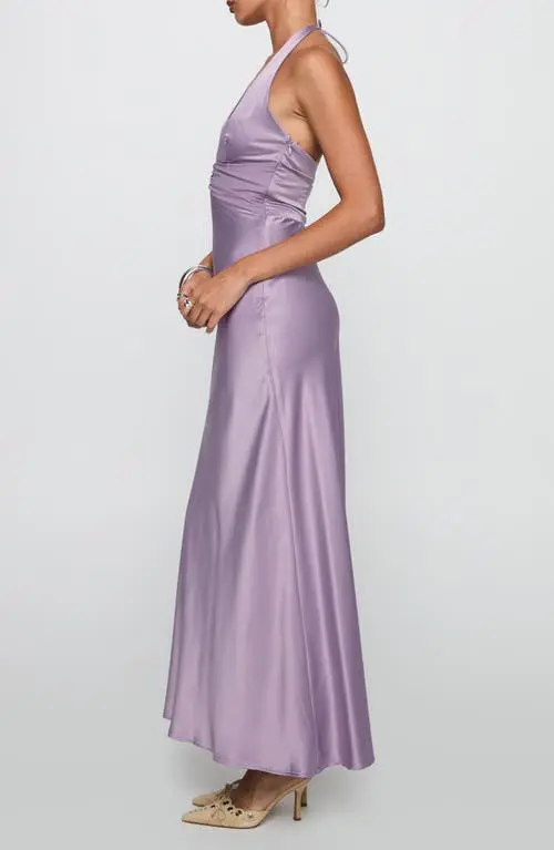 slim fit dress slacks Cassy Necklace Halter Mini Dress | Pale Purple | Womens main image 1