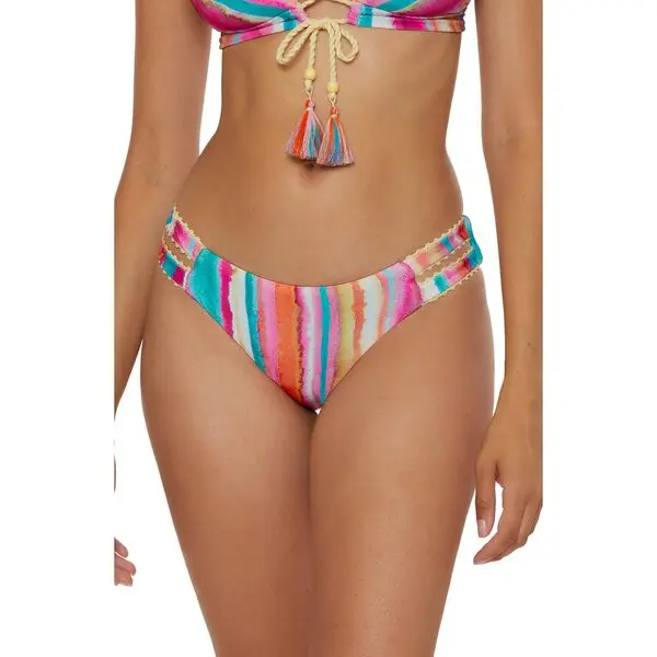 Lucky Brand Porto Covo Bikini Bottom - Pink Multi