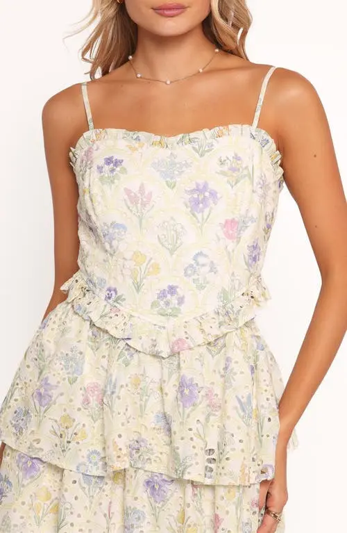 PETAL & PUP Iveta Floral Eyelet Embroidered Midi Dress