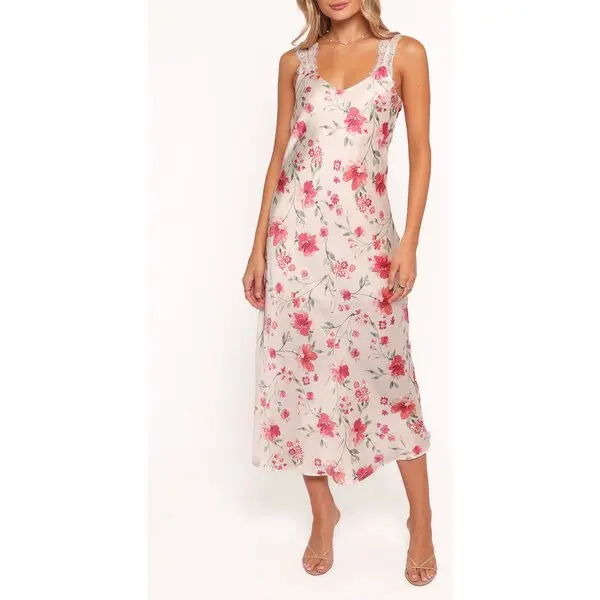 PETAL & PUP Floral Satin Slip Dress - Cameo Floral