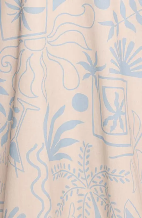 PETAL & PUP Mixed Print Cotton Halter Maxi Dress