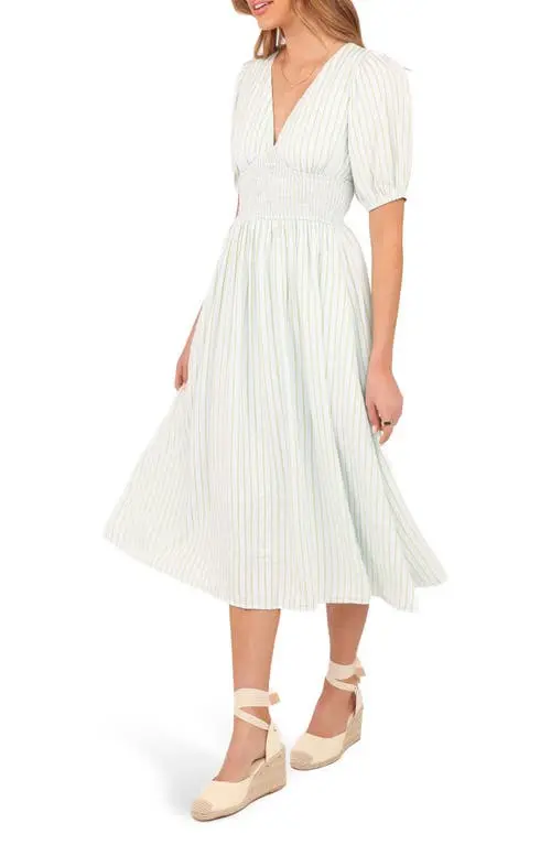 PETAL & PUP Stripe Short Sleeve Midi Dress