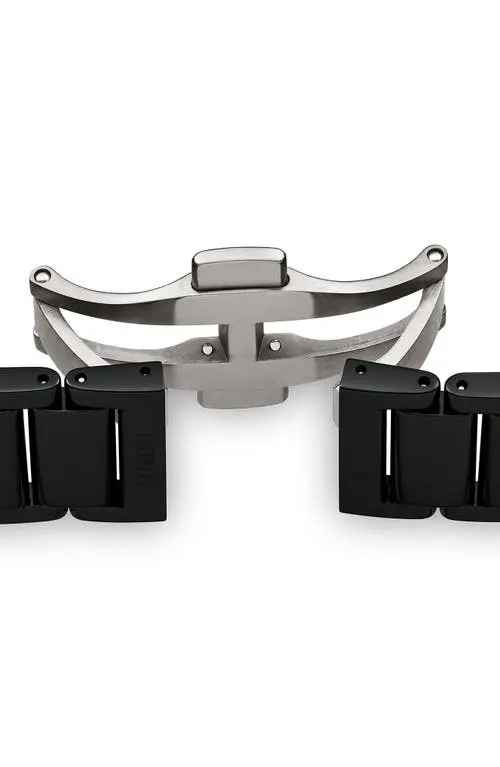RADO True Square Automatic Open Heart Ceramic Bracelet Watch - Black Multi
