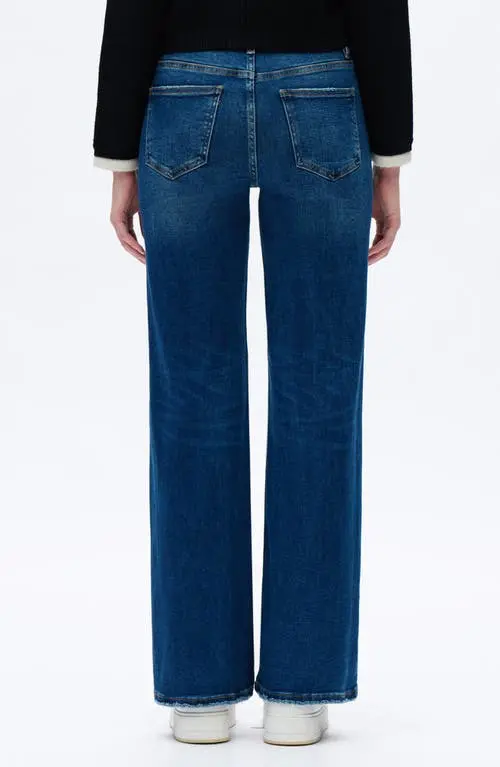 BAYEAS Mid-rise Wide-leg Jeans - Dark Blue