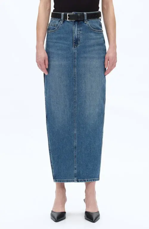 BAYEAS Side Slit Denim Maxi Skirt