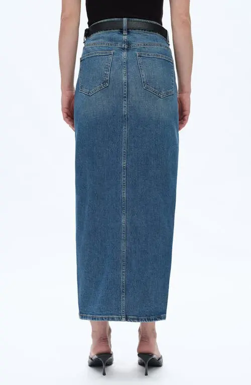 BAYEAS Side Slit Denim Maxi Skirt