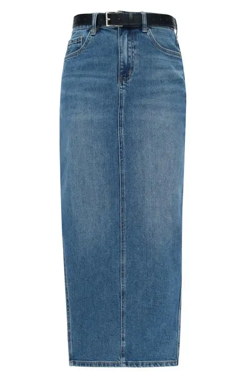 BAYEAS Side Slit Denim Maxi Skirt