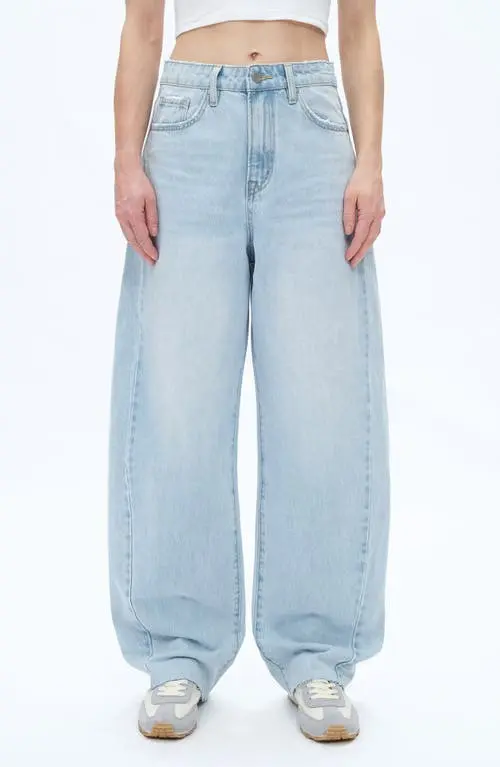BAYEAS High Waist Barrel Jeans - Light Blue
