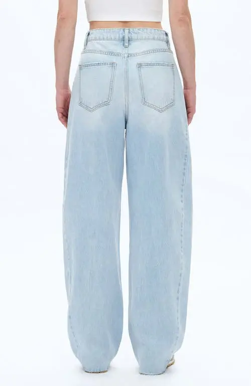 BAYEAS High Waist Barrel Jeans - Light Blue