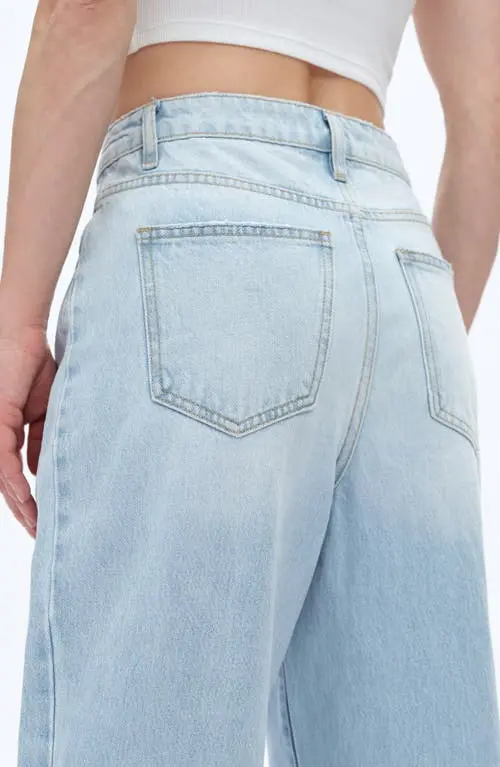 BAYEAS High Waist Barrel Jeans - Light Blue