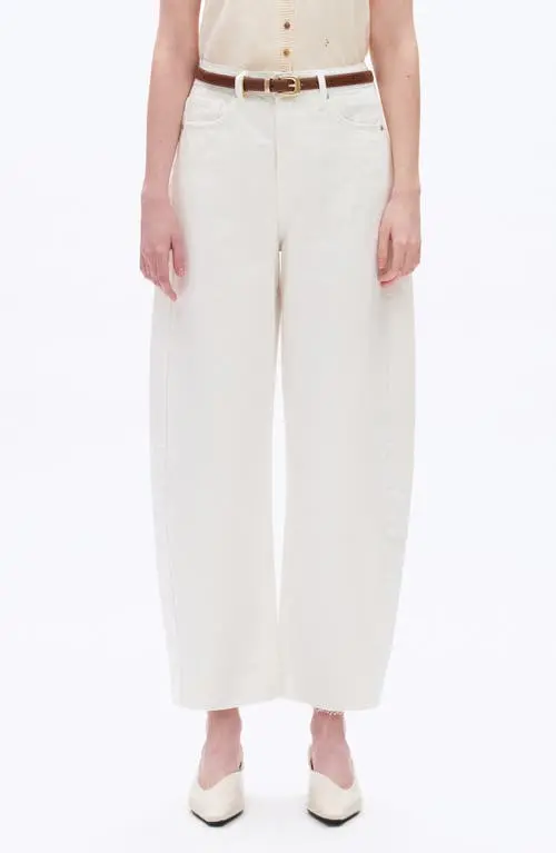 BAYEAS High Waist Barrel Jeans - White