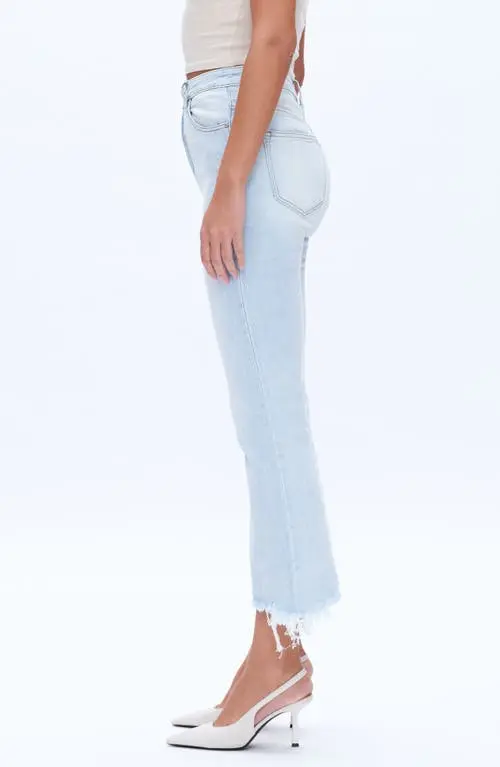 BAYEAS High-rise Flare Jeans With Frayed Hem