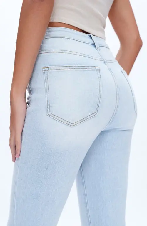 BAYEAS High-rise Flare Jeans With Frayed Hem