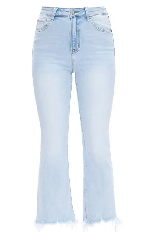 BAYEAS High-rise Flare Jeans With Frayed Hem