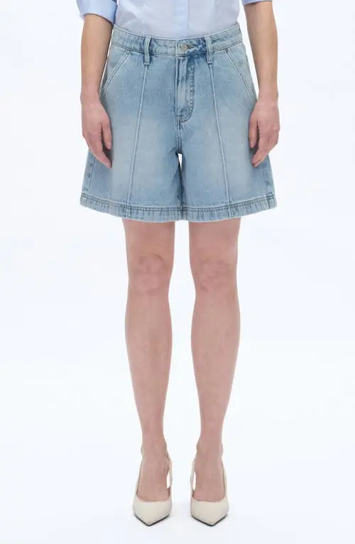BAYEAS Seamed Mid-rise Denim Bermuda Shorts