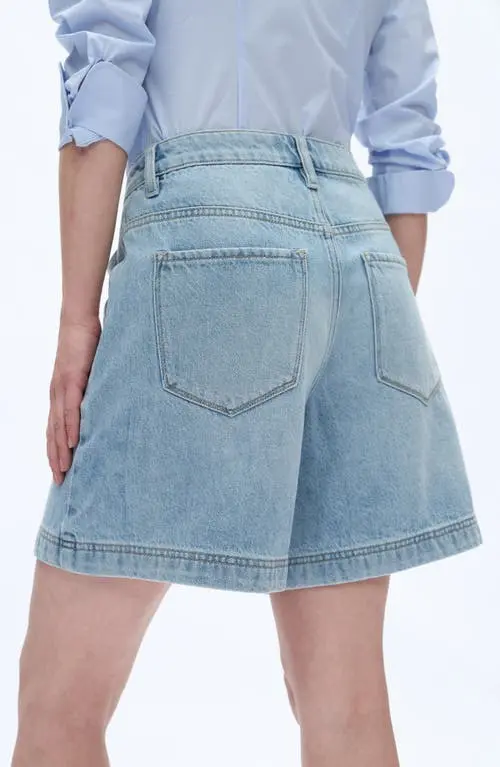 BAYEAS Seamed Mid-rise Denim Bermuda Shorts