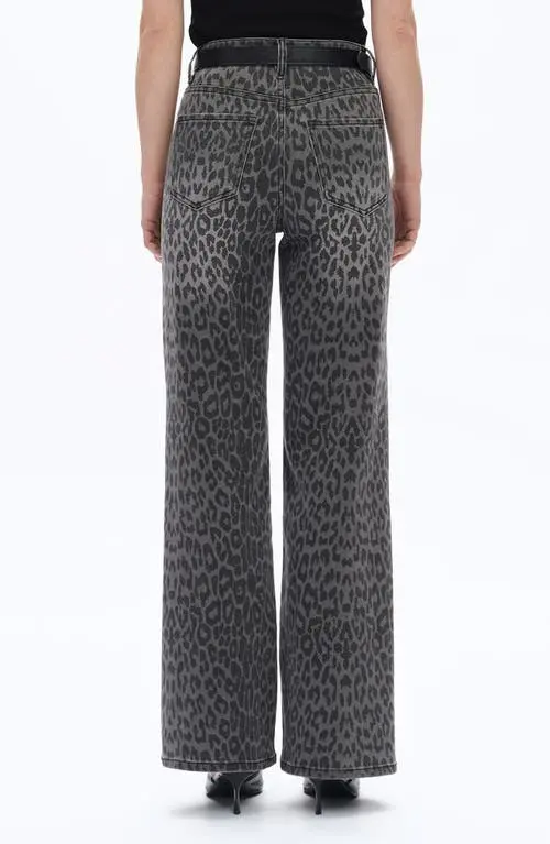 BAYEAS Leopard Print High-waist Wide-leg Jeans