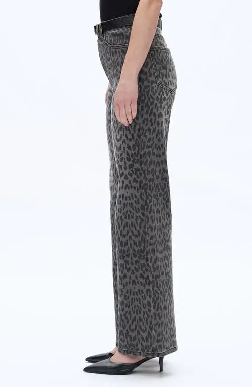 BAYEAS Leopard Print High-waist Wide-leg Jeans