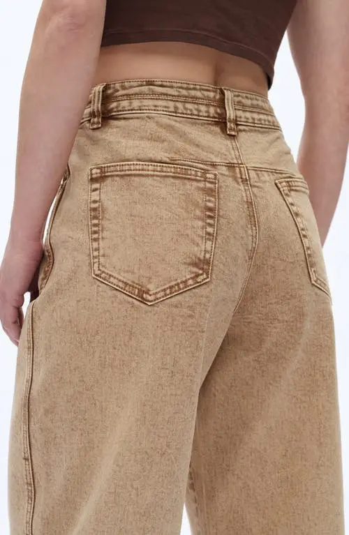 BAYEAS High-rise Barrel Jeans - Khaki