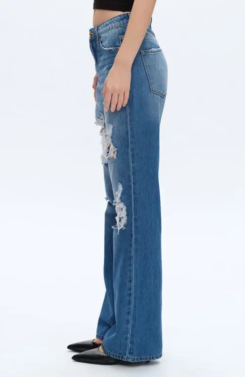 BAYEAS High-waist Ripped Wide Leg Jeans