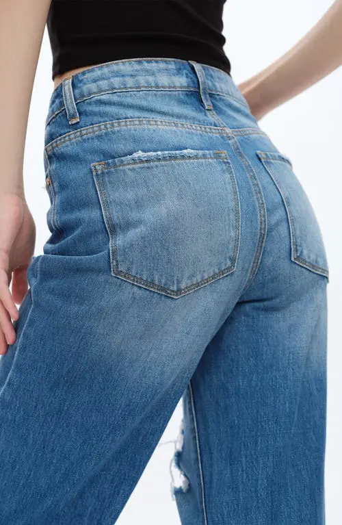 BAYEAS High-waist Ripped Wide Leg Jeans
