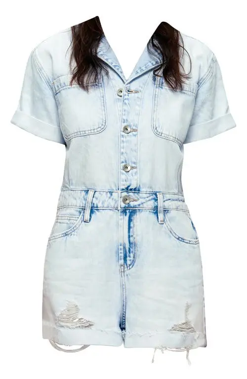 BAYEAS Grace Distressed Denim Romper