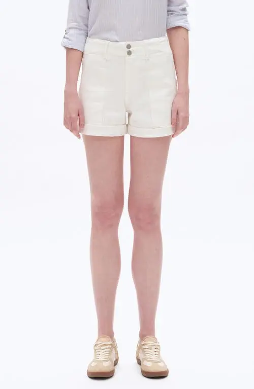 BAYEAS High-waisted Cuffed Denim Shorts - White