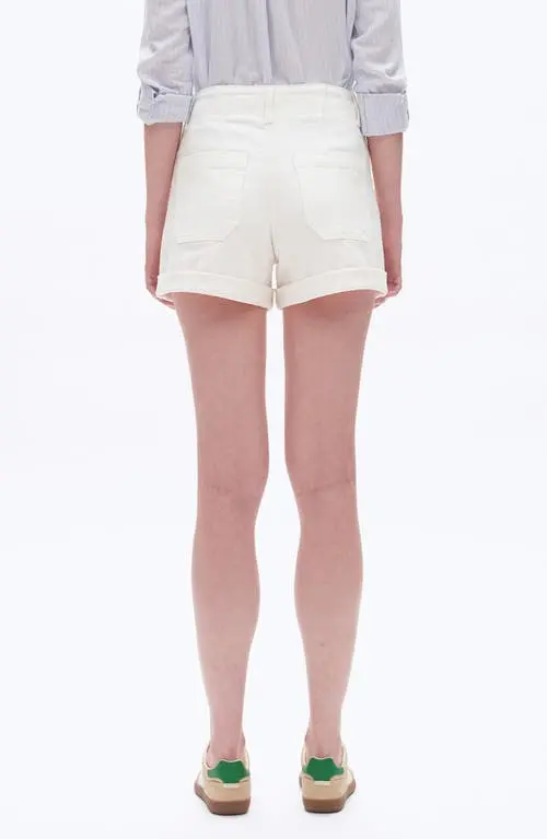 BAYEAS High-waisted Cuffed Denim Shorts - White