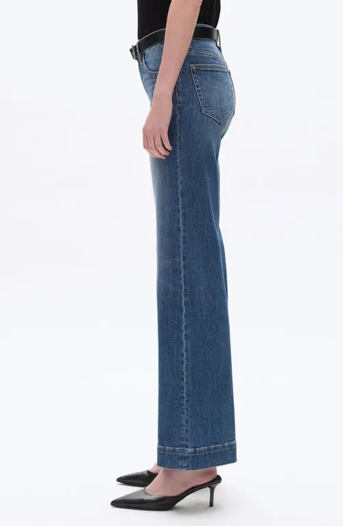 BAYEAS Low Rise Wide Leg Jeans - Medium Blue