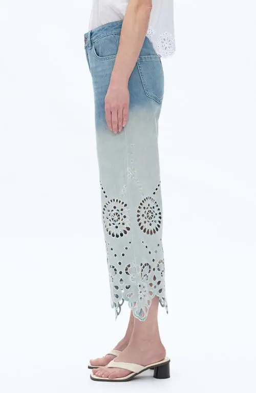 BAYEAS Eyelet High-waist Cropped Wide-leg Jeans