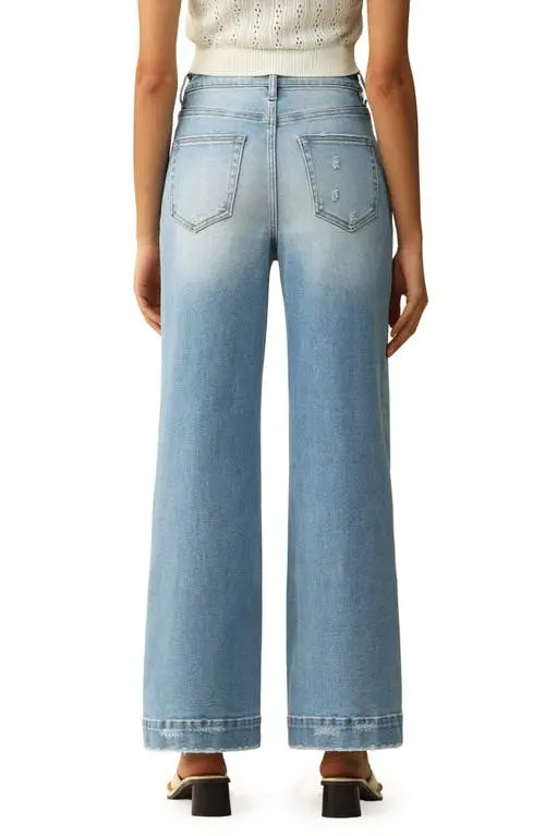 BAYEAS High-waist Wide Leg Jeans - Light Blue