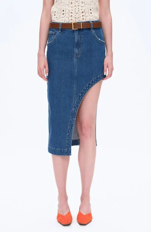 BAYEAS Slit Denim Midi Skirt