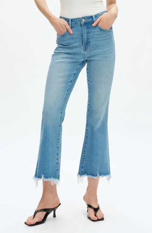BAYEAS High-rise Flare Ankle Jeans - Light Blue